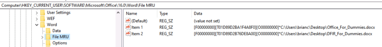 What is the Microsoft Office MRU Registry Artifact? - Cyber Triage