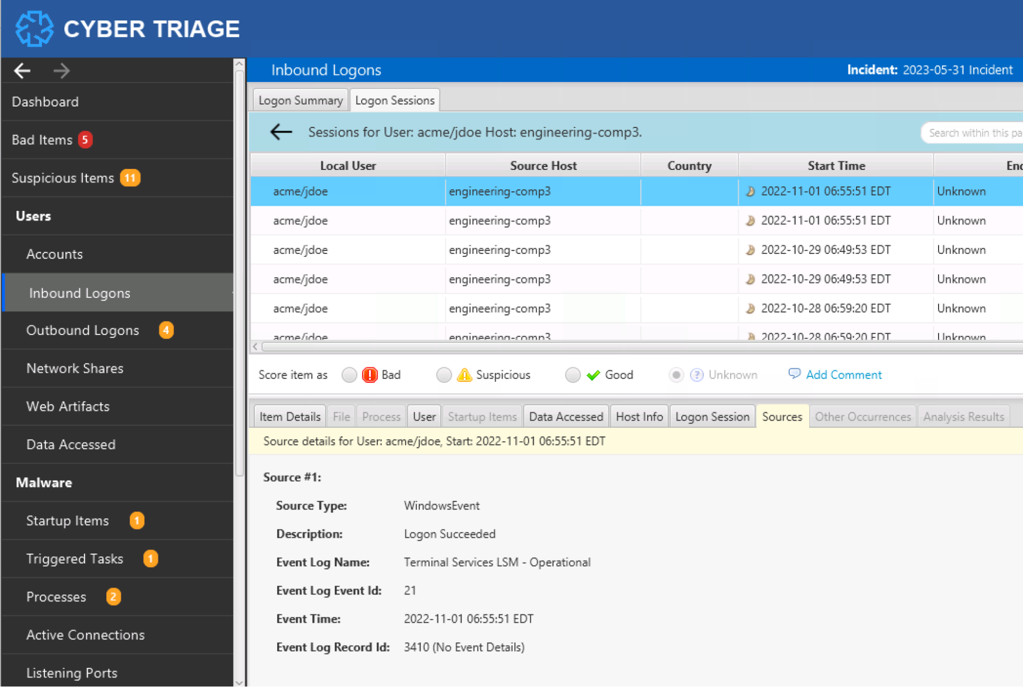 Logon Session Vs Local Session Vs Cyber Triage Sessions Oh My Cyber Triage
