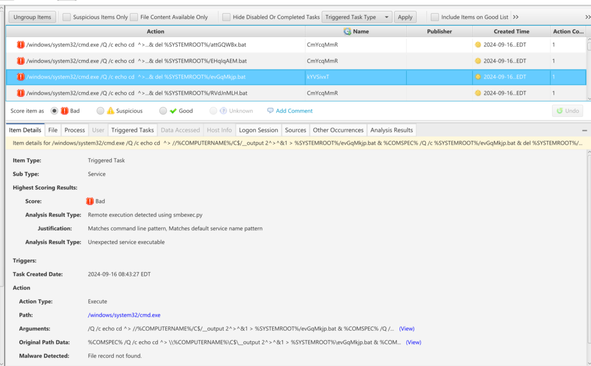 DFIR Breakdown: Impacket Remote Execution Activity - smbexec - Cyber Triage